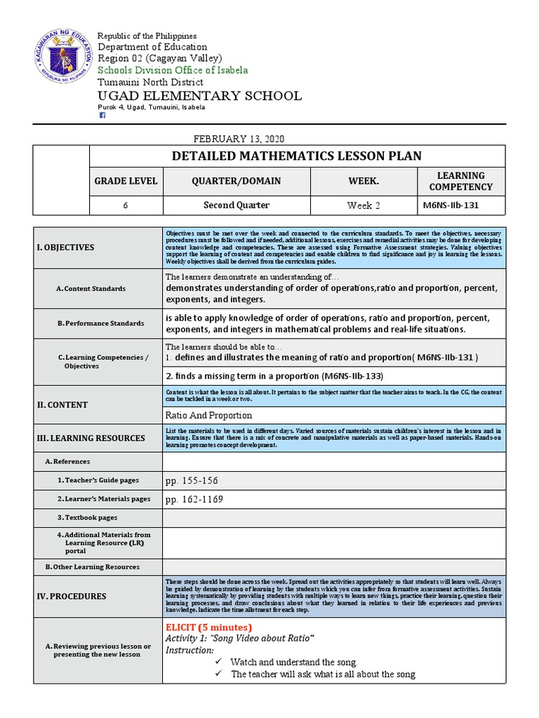 Dll-Cot Math Ratio | PDF | Learning | Educational Assessment