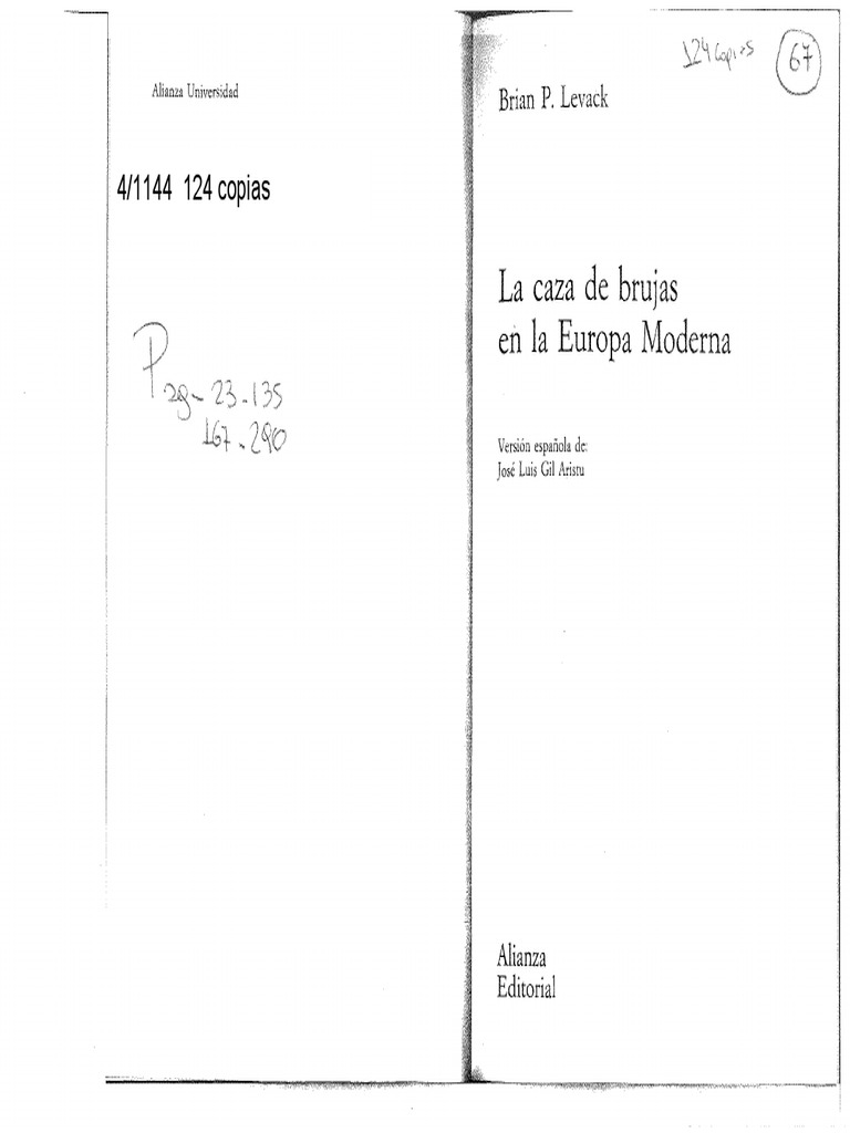Levack Brian P La Caza de Brujas en La Europa Moderna | PDF