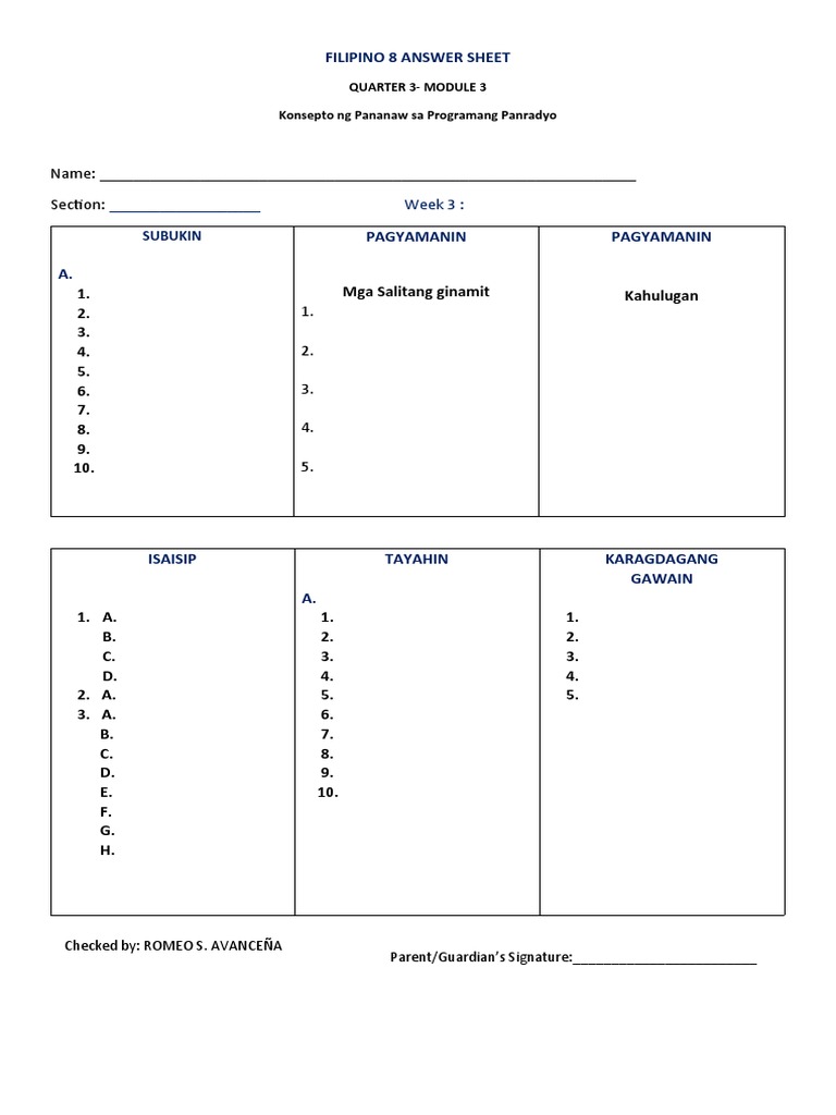 FILIPINO 8 Module 3&4 | PDF