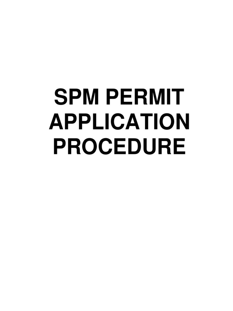 SPM Permit Application Procedure | PDF | Identity Document | Receipt