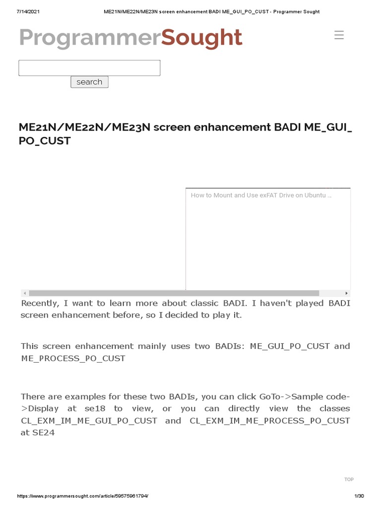 ME21N - ME22N - ME23N Screen Enhancement BADI ME - GUI - PO - CUST ...
