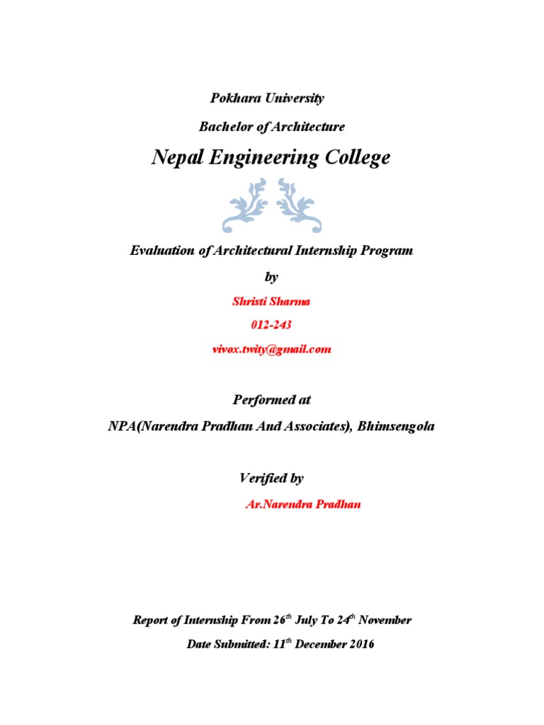 Intern Report | PDF | Architect | Kathmandu