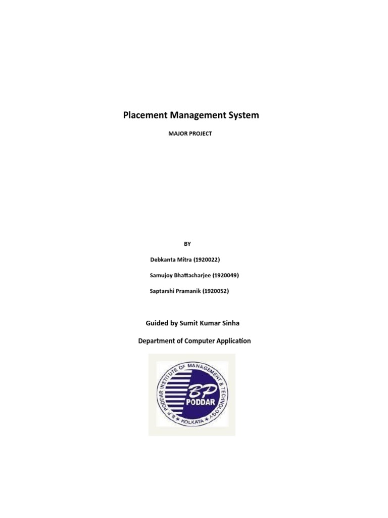 Placement Management System | PDF | World Wide Web | Internet & Web
