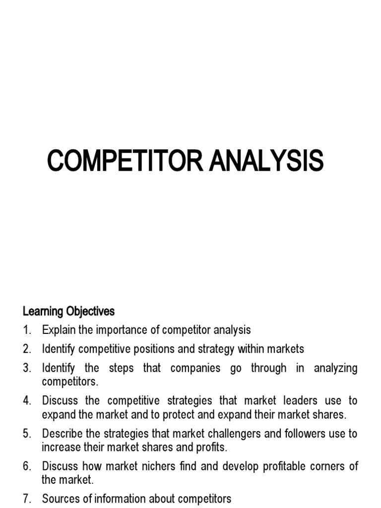 Competitor Analysis | PDF | Strategic Management | Competitive Advantage