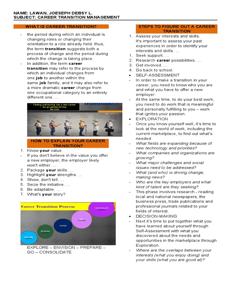 Career Transition Management | PDF | Goal | Goal Setting