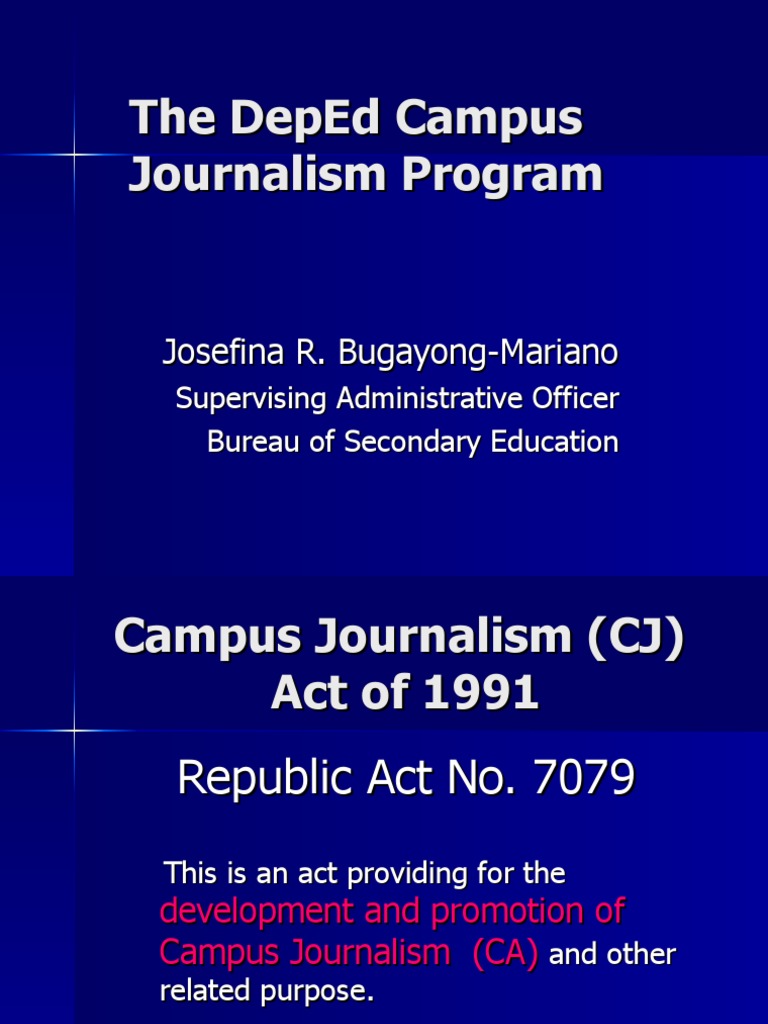 The DepEd Campus Journalism Program | PDF | Journalism | Communication