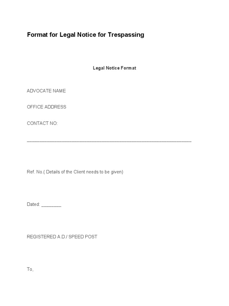 Legal Notice For Trespassing | PDF