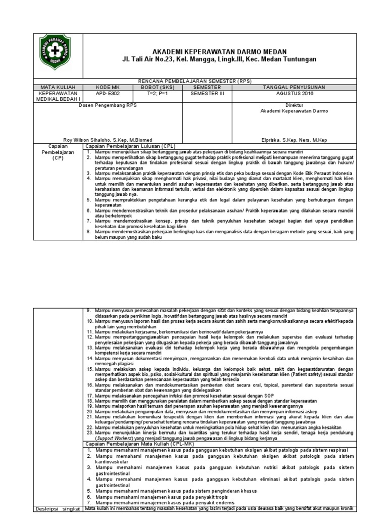 RPS Mata Kuliah KMB I | PDF