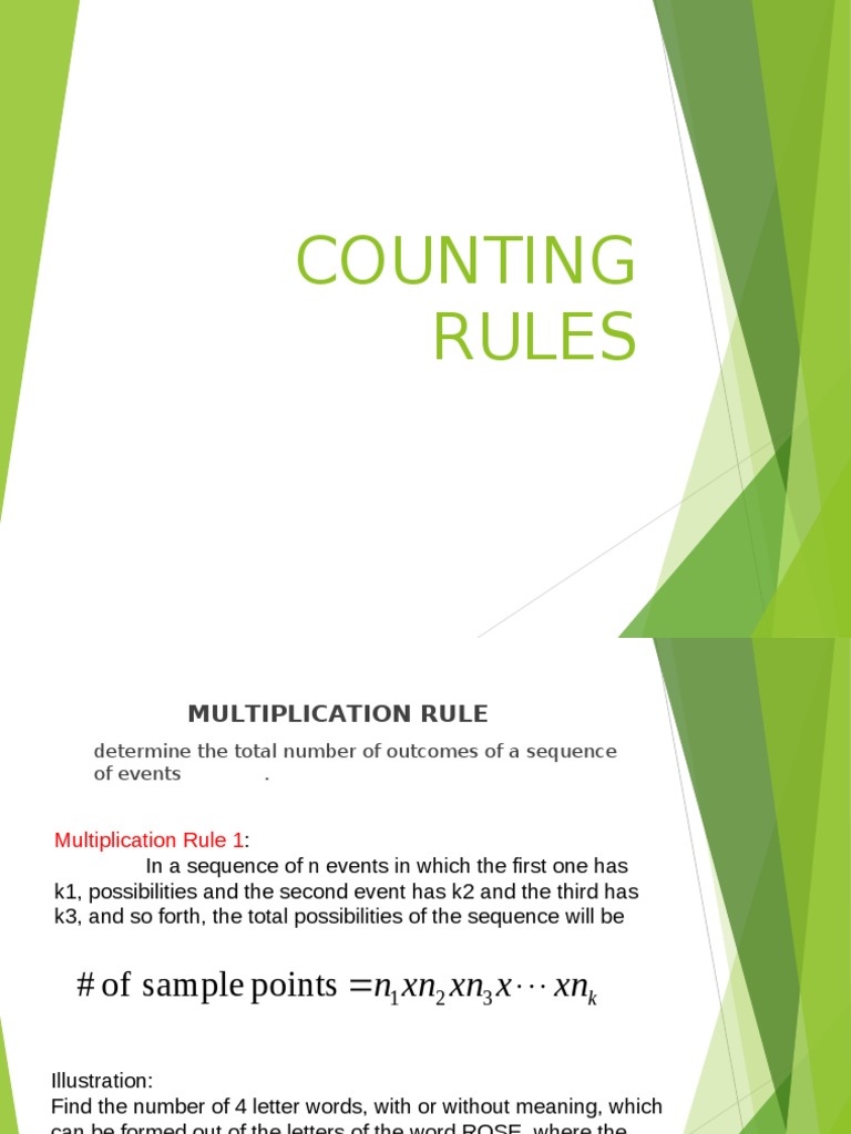 Counting Rules | PDF | Permutation | Mathematical Analysis