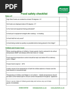 Audit Catering Check List | PDF | Hygiene | Refrigerator