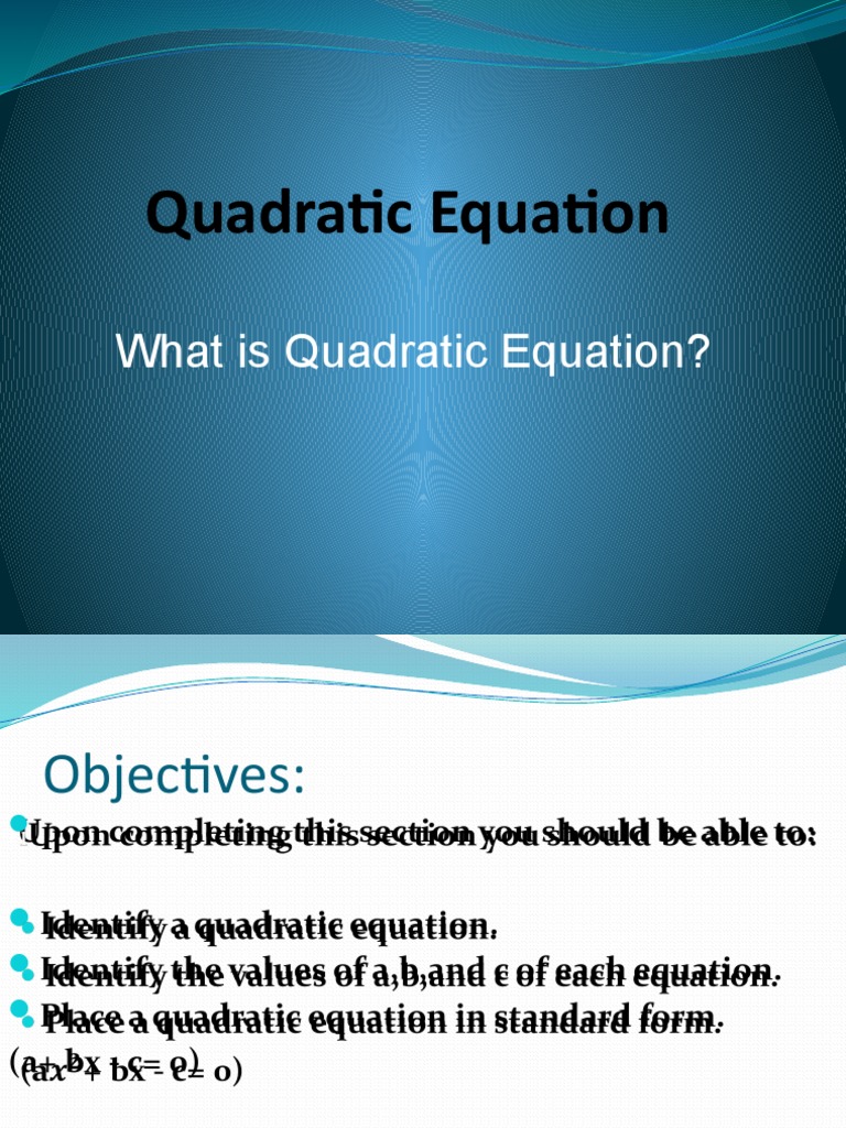 Quadratic Equation Autosaved | PDF | Equations | Quadratic Equation