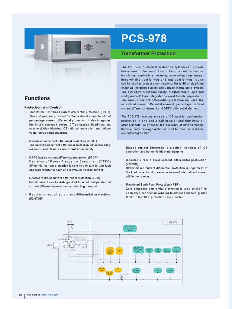 PCS-978 Transformer Protection | PDF | Power Supply | Transformer