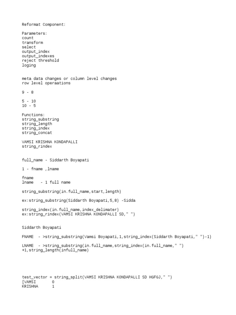 Ab Initio Reformat Component Guide | PDF | Computers