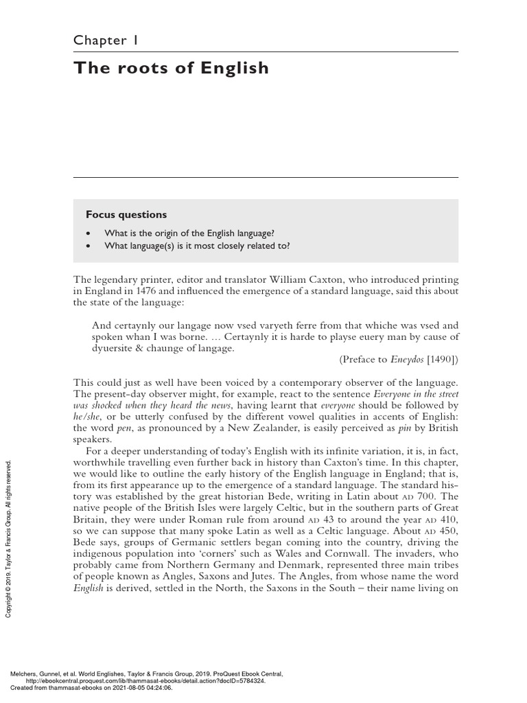 The Roots of English: Focus Questions | PDF | English Language | Human ...