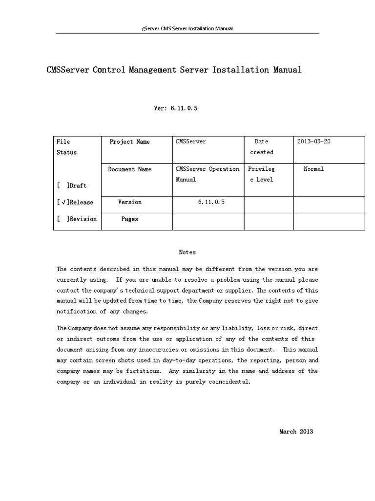 CMS Server Installation Guide | PDF | Port (Computer Networking ...