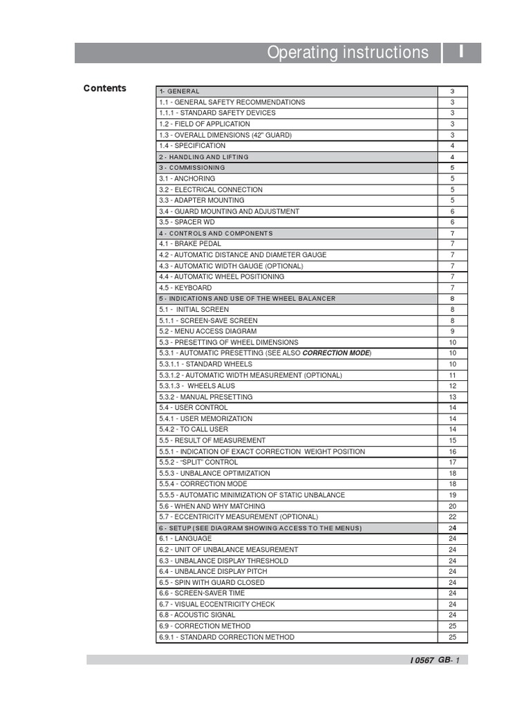 Operating Instructions I: 1-General 3 | PDF | Calibration | Mains ...