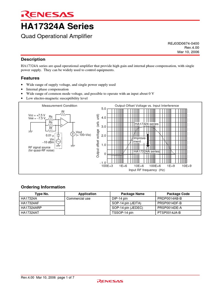 HA17324A - Dörtlü Operasyonel Amplifikatör | PDF | Operational ...