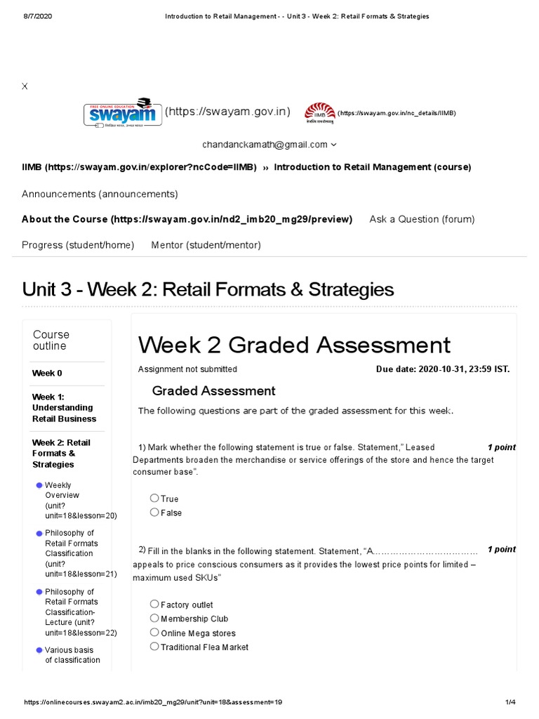 Introduction To Retail Management - Unit 3 - Week 2 - Retail Formats ...
