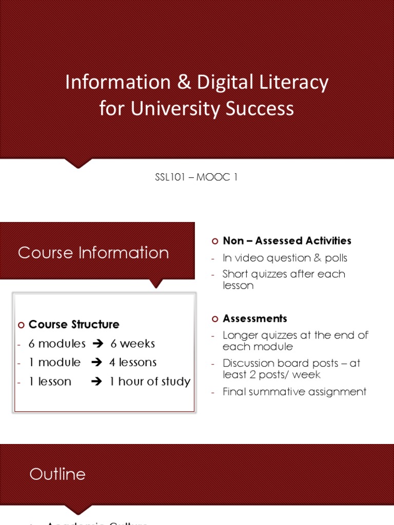MOOC 1 Information Digital Literacy Slide | PDF | Plagiarism | Academic ...