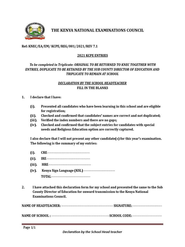2021 - Declaration by The School Headteachers | PDF | Science & Mathematics