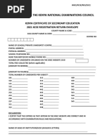 2025 Kcse Registration Return Envelops | PDF | Written Communication