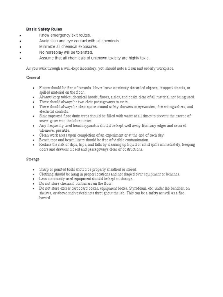 Basic Safety Rules | PDF