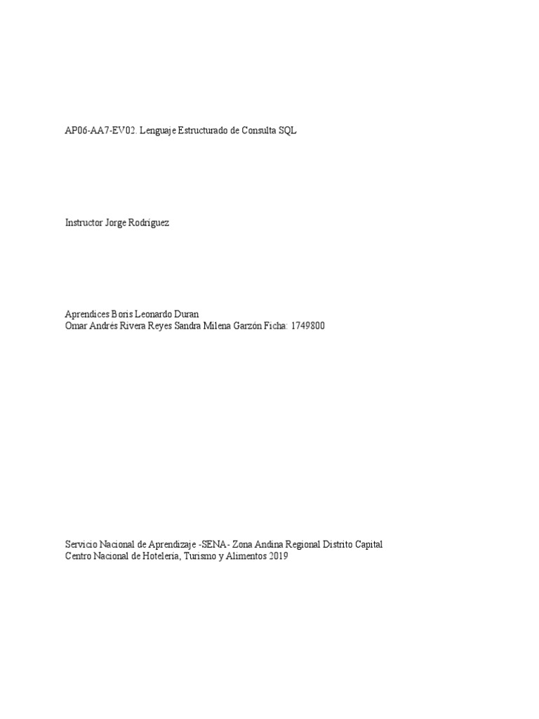 Lenguaje Estructurado de Consultas SQL | PDF | SQL | Mi sql