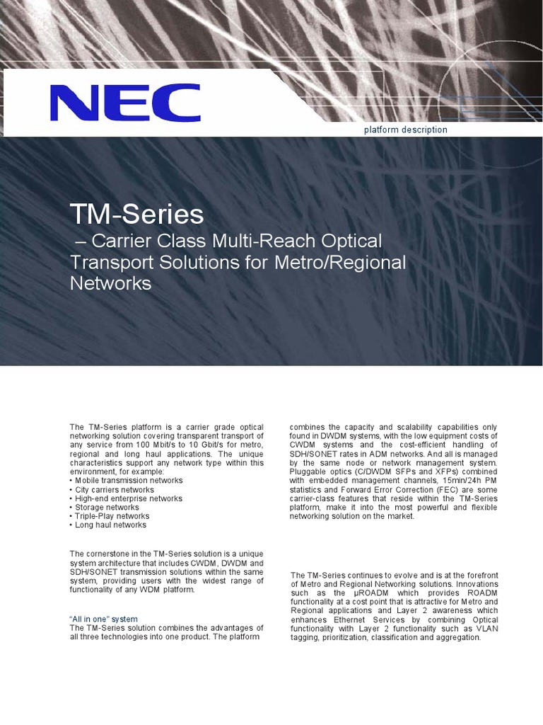 TM-301 - II - Manual | PDF | Wavelength Division Multiplexing | Computer Network