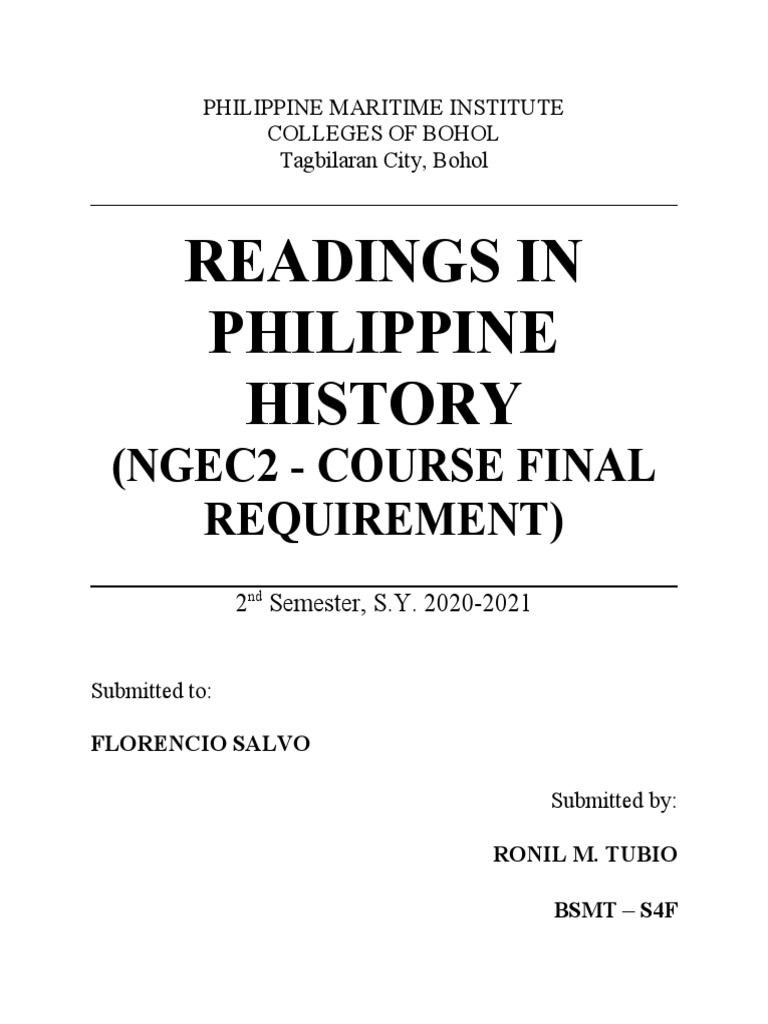Readings in Philippine History Course | PDF | Primary Sources