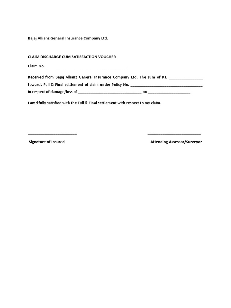 BAGIL Discharge Voucher | PDF