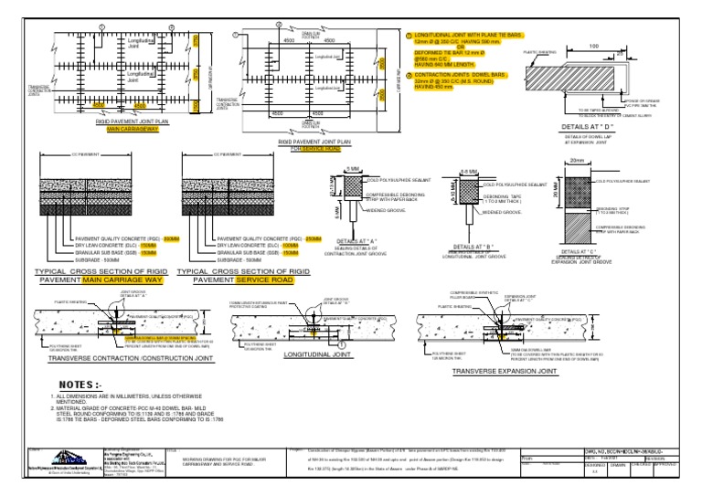 PQC Rigid Pavement Cross Section Details | PDF | Road Surface | Concrete