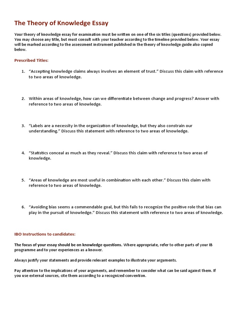 May 2021 TOK Essay | PDF | Science | Essays
