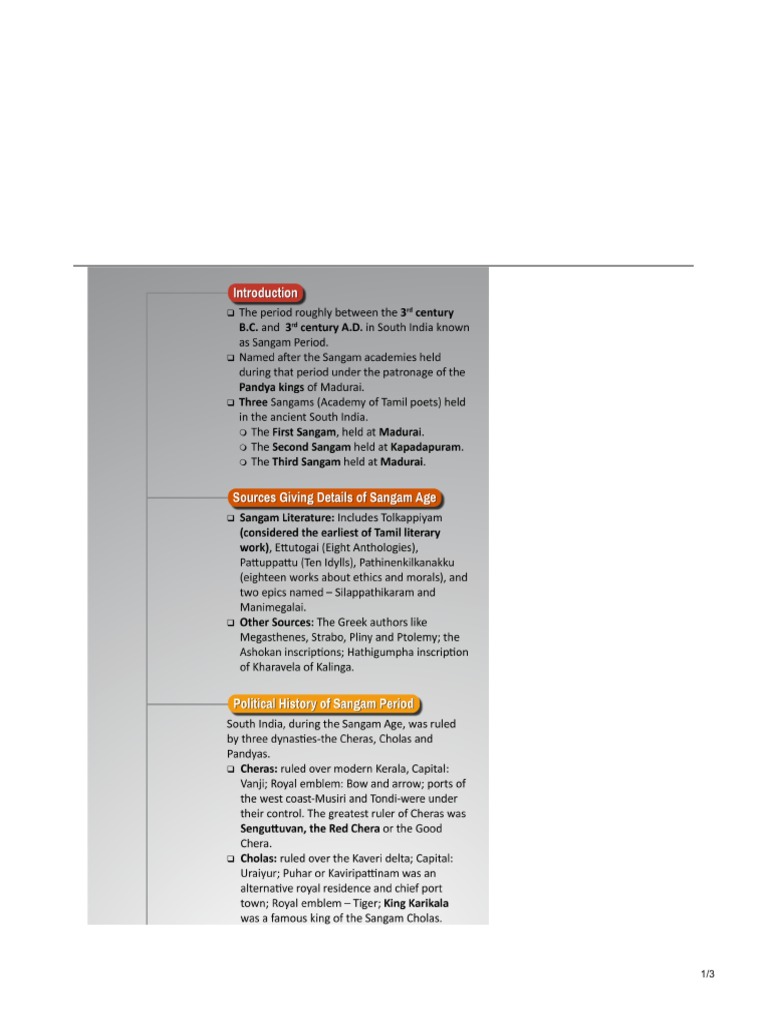 Sangam Age Mind Map | PDF