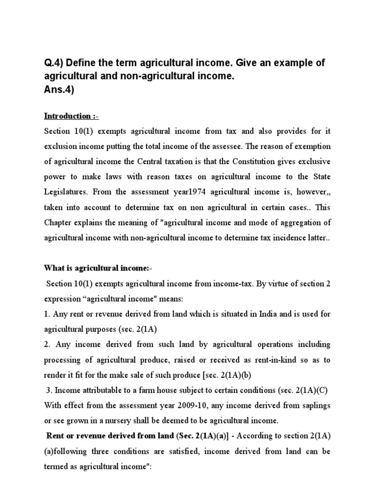 Understanding Agricultural Income Types | PDF | Taxes | Agriculture