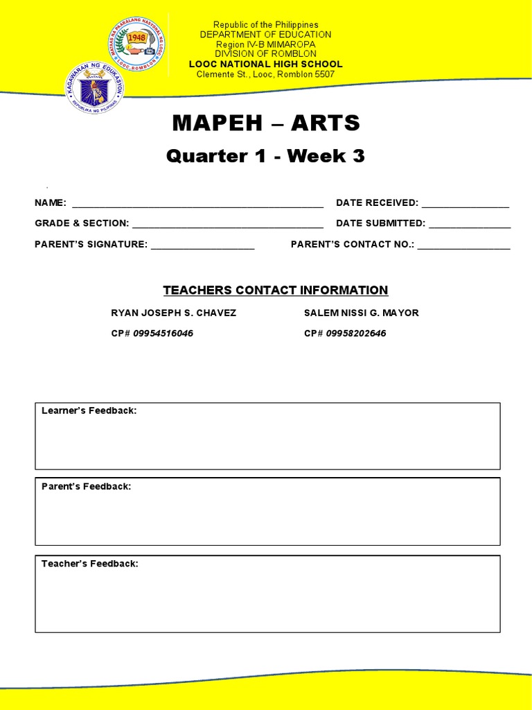 Front Mapeh Template | PDF