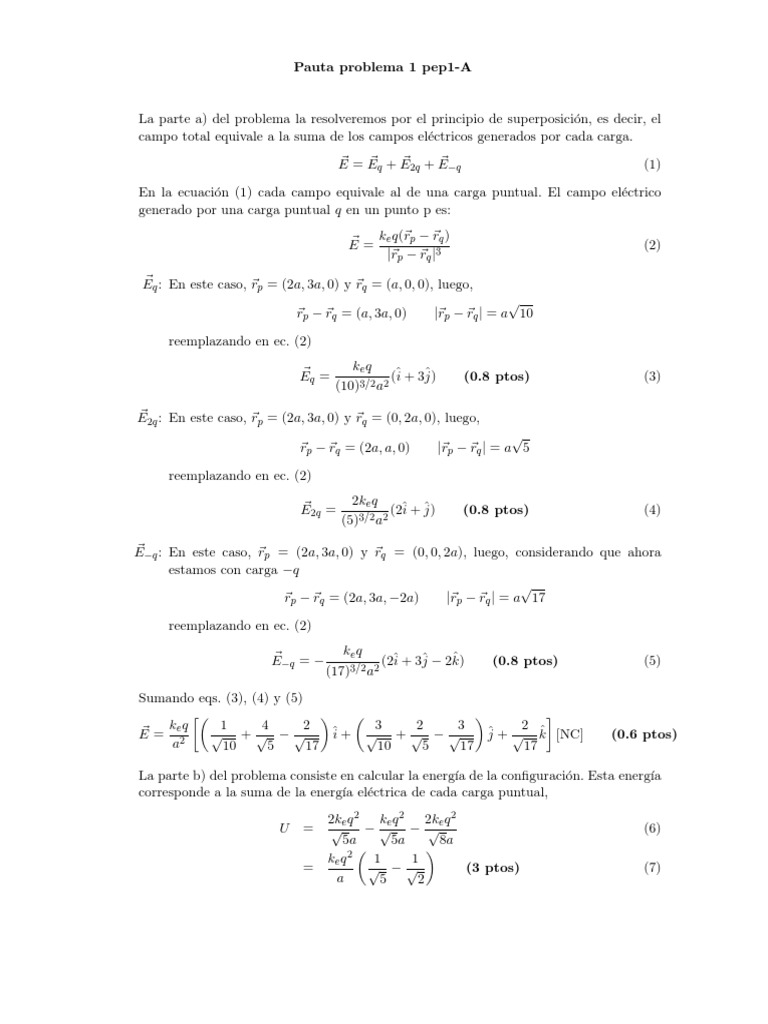 Pauta PEP 1 Forma A | PDF | Física | Física teórica
