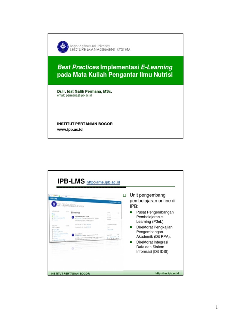 E-Learning Nutrisi: Praktik Terbaik | PDF