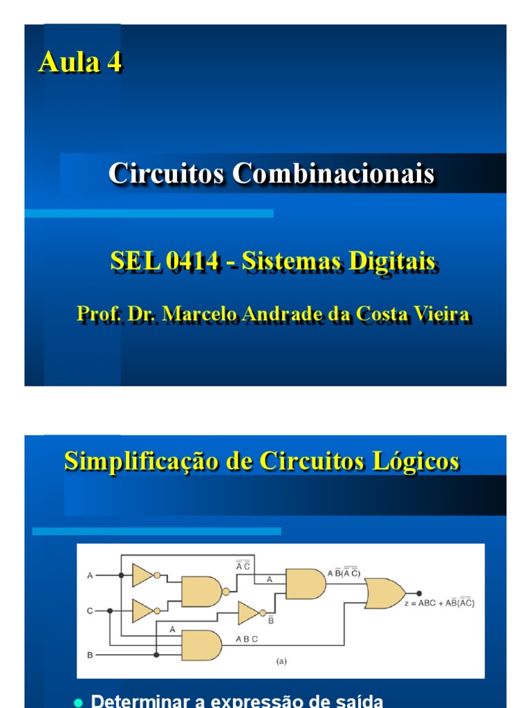 Aula 4 - Circuitos Combinacionais | Download grátis PDF | Eletrônicos digitais | Lógica matemática