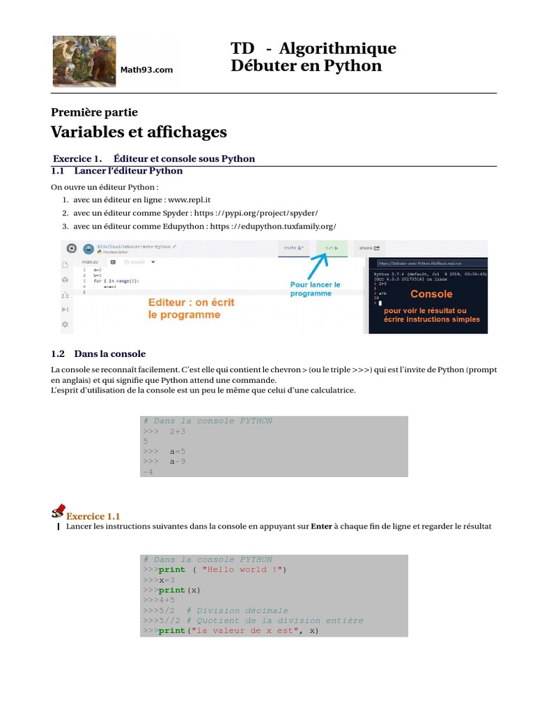 NSI Debuter Python V2 | PDF | Structure de contrôle | Python (Langage ...