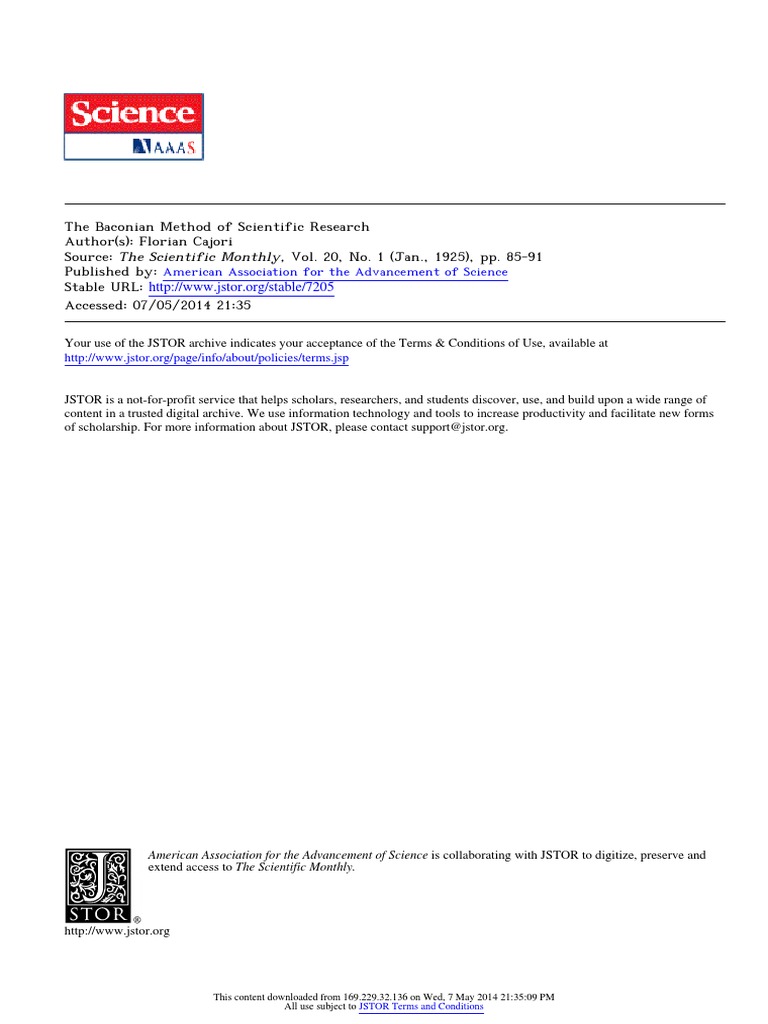 The Baconian Method | Download Free PDF | Francis Bacon | Scientific Method
