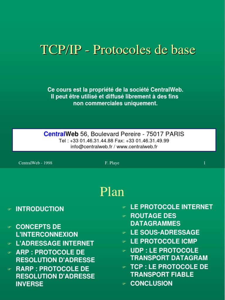 0471 PDF TCP Ip Protocoles de Base | PDF | Suite des protocoles ...