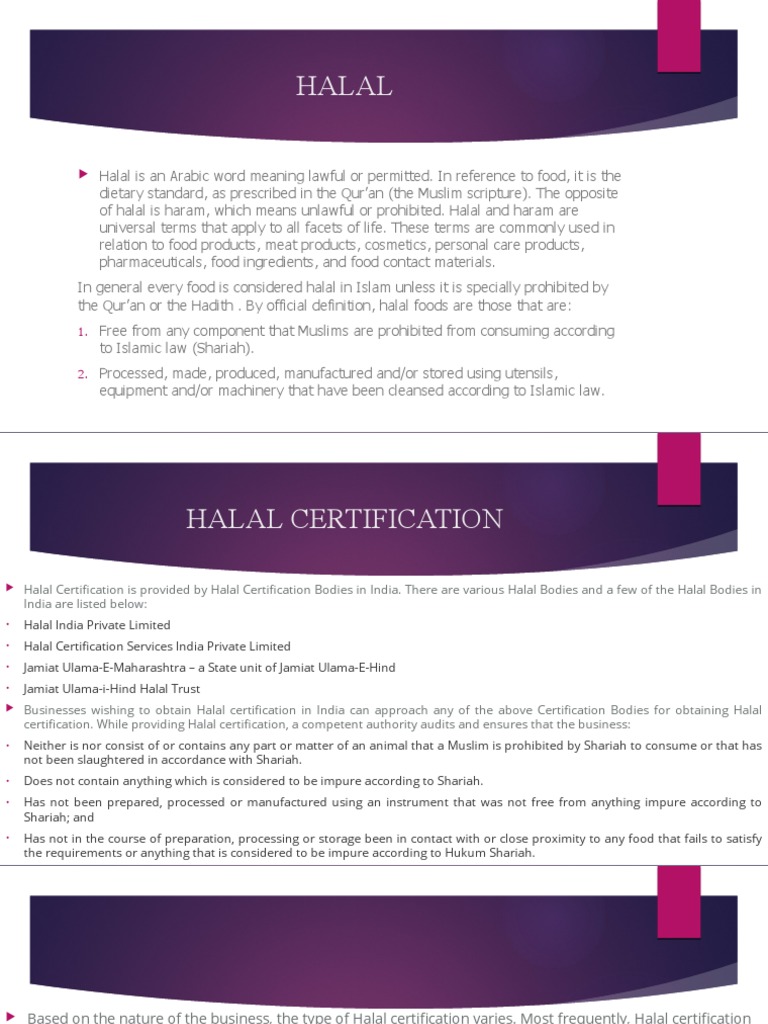 HALAL | PDF | Foods | Food And Drink