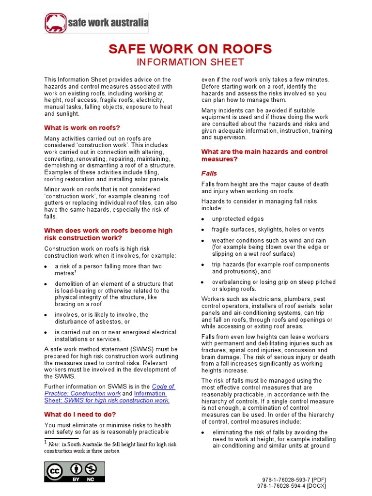 Safe Work Practices for Roofs | PDF | Roof | Scaffolding