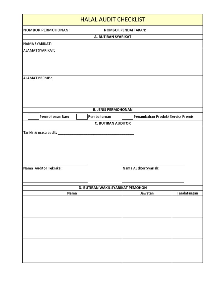 Halal Audit Checklist | PDF
