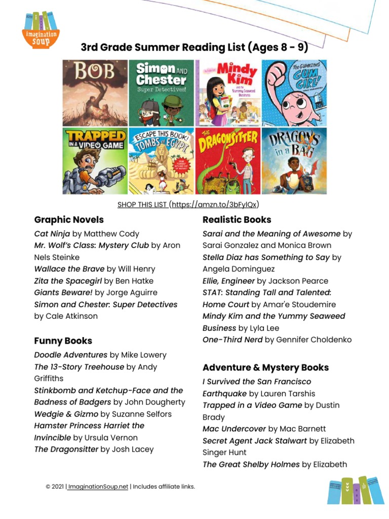 3rd Grade Summer Reading List (Ages 8 - 9) : Graphic Novels Realistic ...
