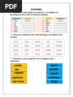 Actividades para trabajar los sustantivos | PDF