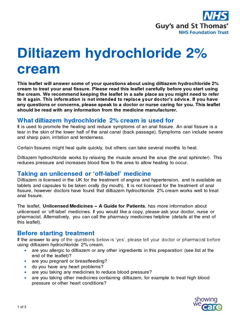Diltiazem Hydrochloride 2 Cream | PDF | Pharmacy | Diseases And Disorders