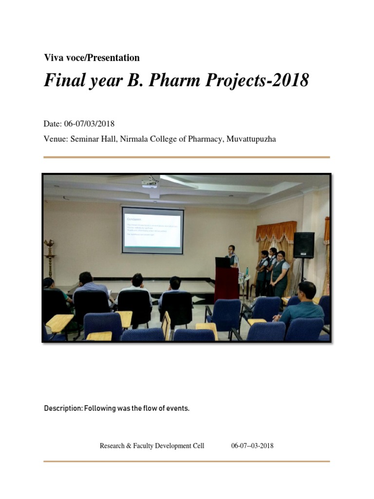 Final Year Pharmacy Student Research Project Presentations and ...