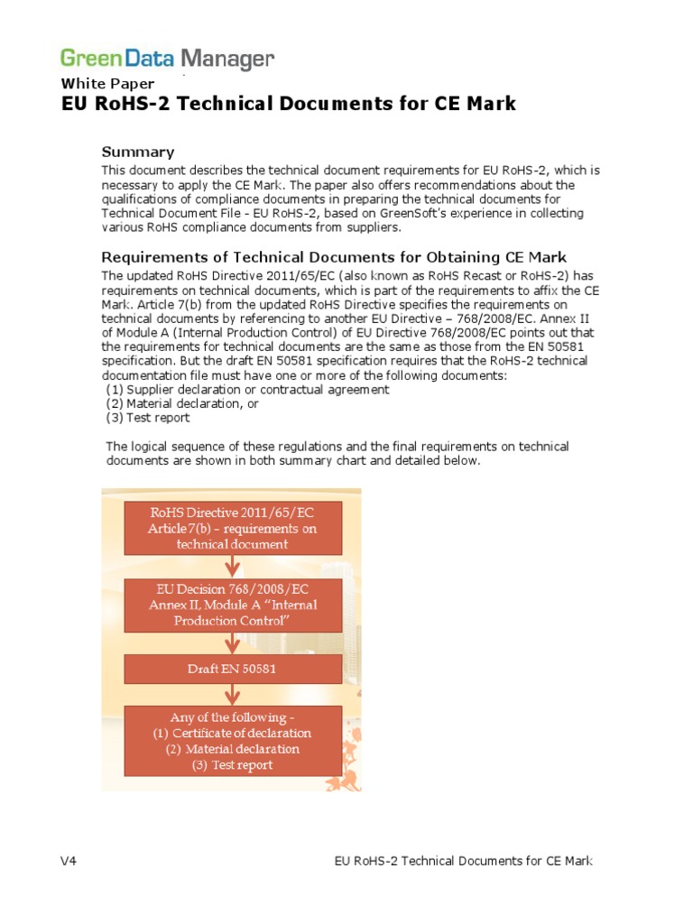 White Paper - EU RoHS 2 Technical Documents For CE Mark - v4 | PDF ...