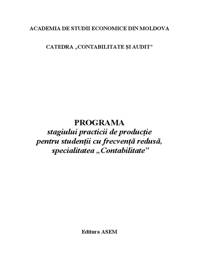 Programa - Contabilitate - Curagau | PDF